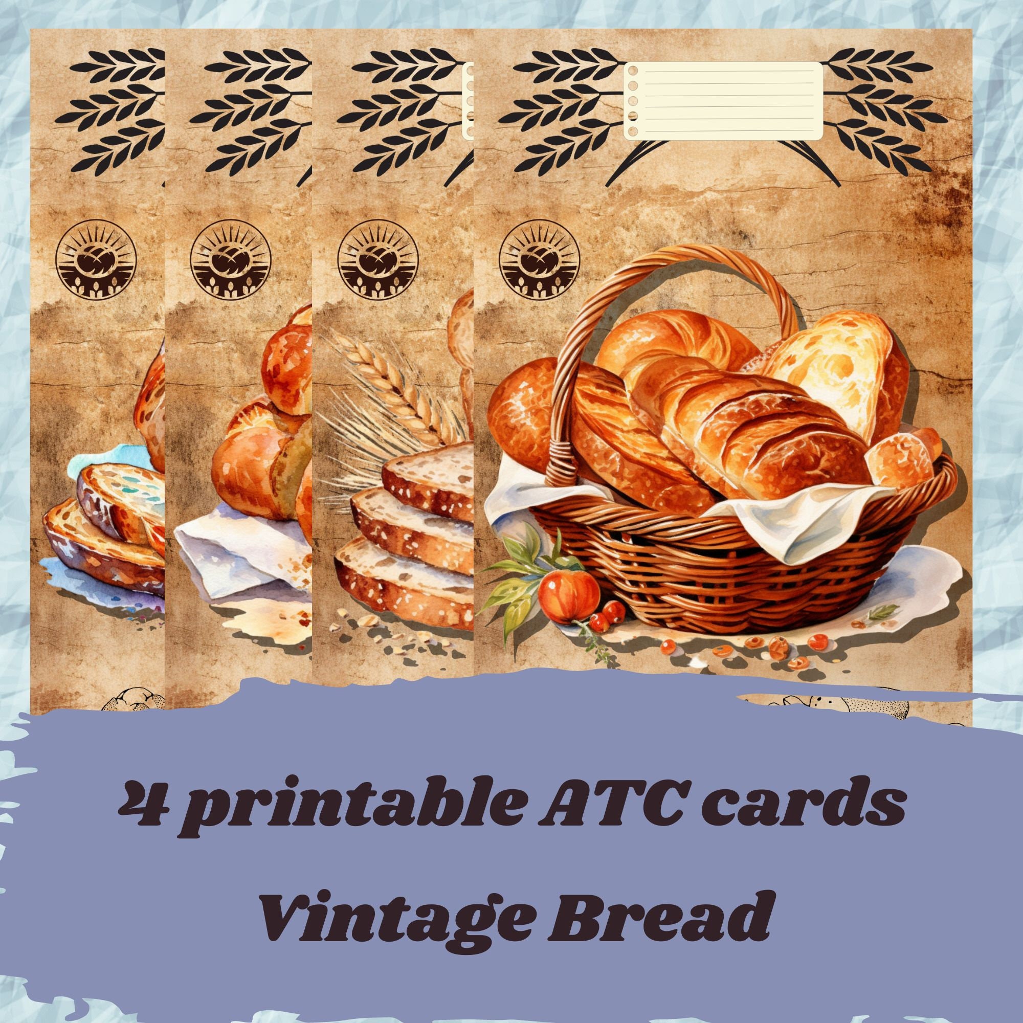 Vintage Cards Recipe Book Printable Vintage Bread Cards - Etsy