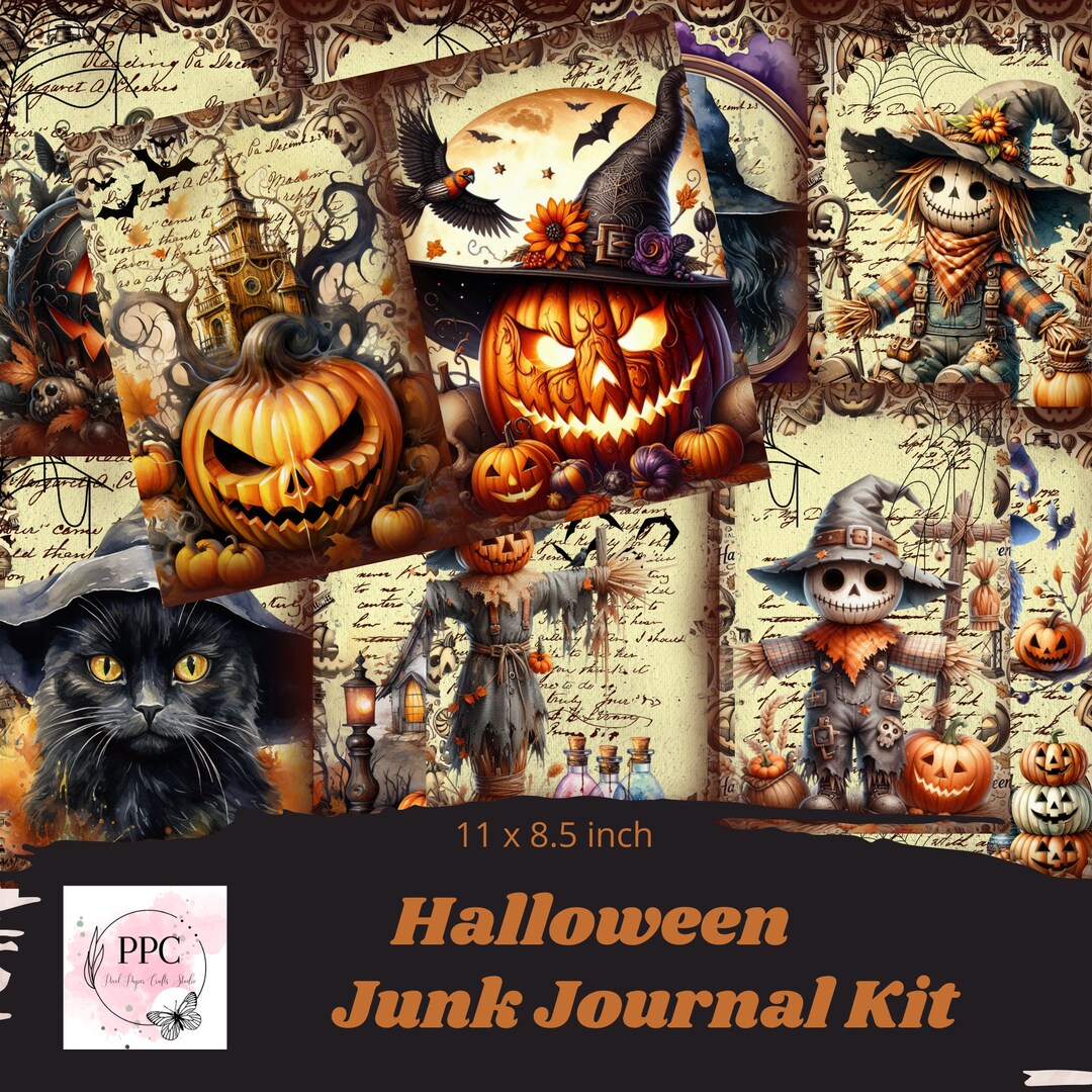 Halloween Junk Journal Kit Printable, Halloween Junk Journal, Spooky ...