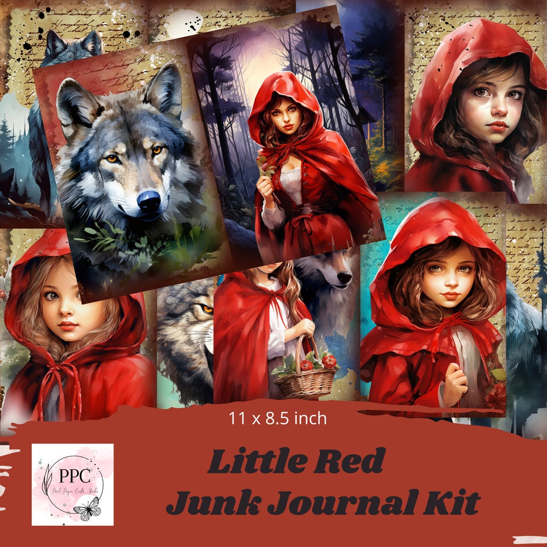Little Red Junk Journal Kit Printable, Digital Paper, Printable Little ...