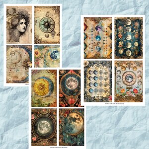 Vintage Moon Junk Journal Kit, Celestial Junk Journal, Junk Journal ...