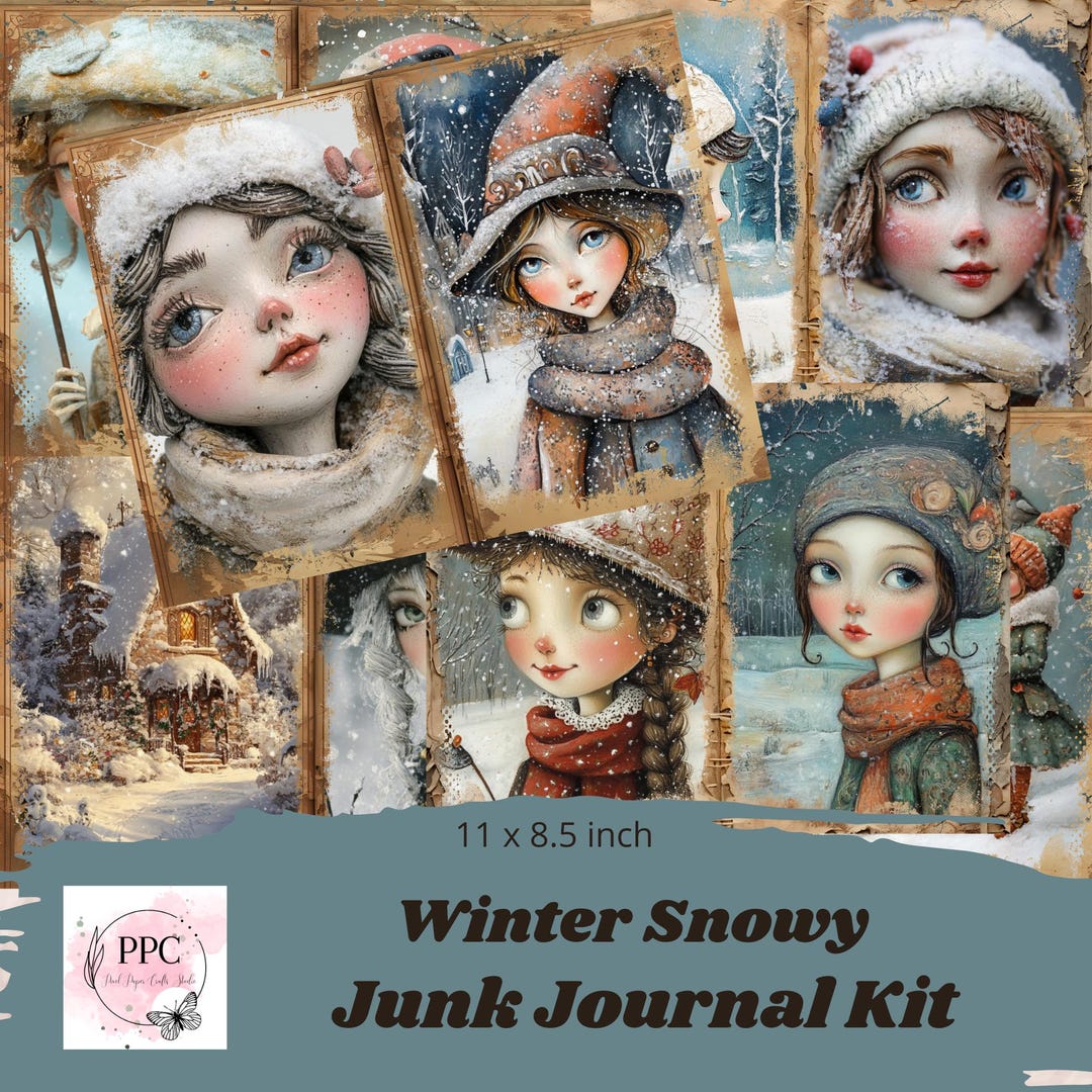 Winter Snowy Junk Journal Kit Printable, Winter Junk Journal, Junk ...
