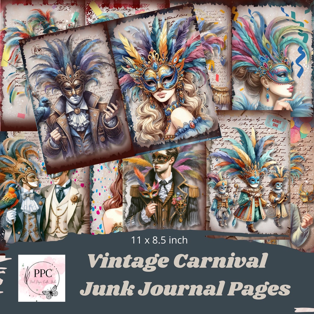 Vintage Carnival Junk Journal Pages Printables, Junk Journal Paper ...