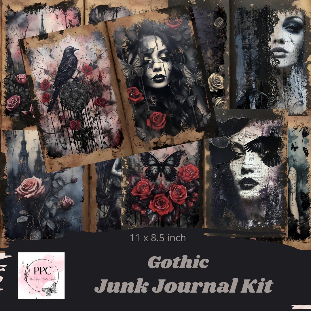 Gothic Junk Journal Kit Printable, Gothic Junk Journal, Ephemera Gothic ...