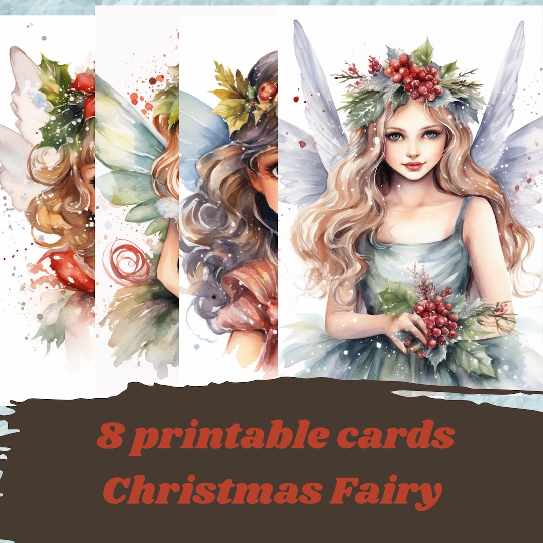 Printable Fairy Christmas Cards, Digital Junk Journal Cards, INSTANT ...