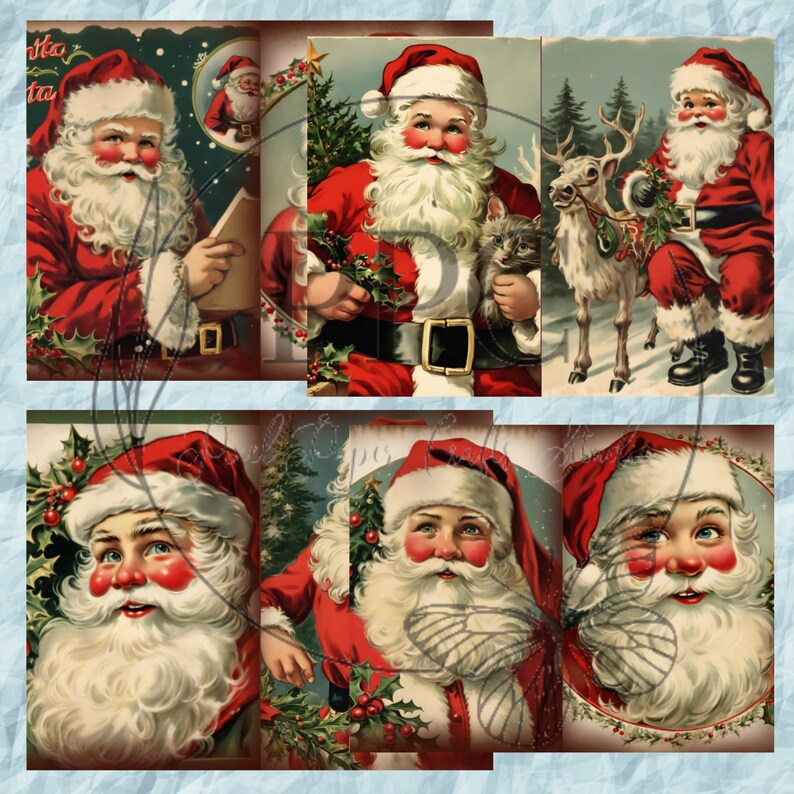 Vintage Santa Junk Journal Kit Printable, Christmas Junk Journal ...