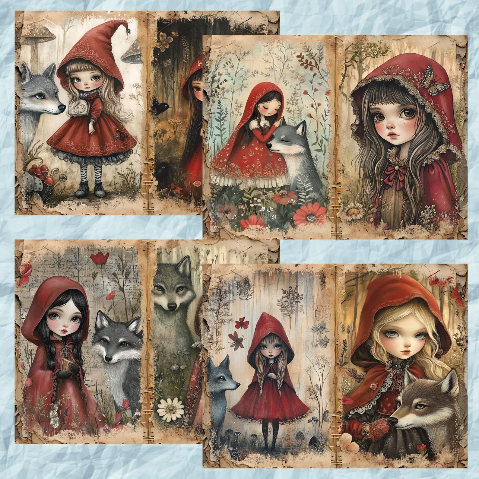 Retro Little Red Junk Journal Kit Printable, Junk Jurnal Supplies ...