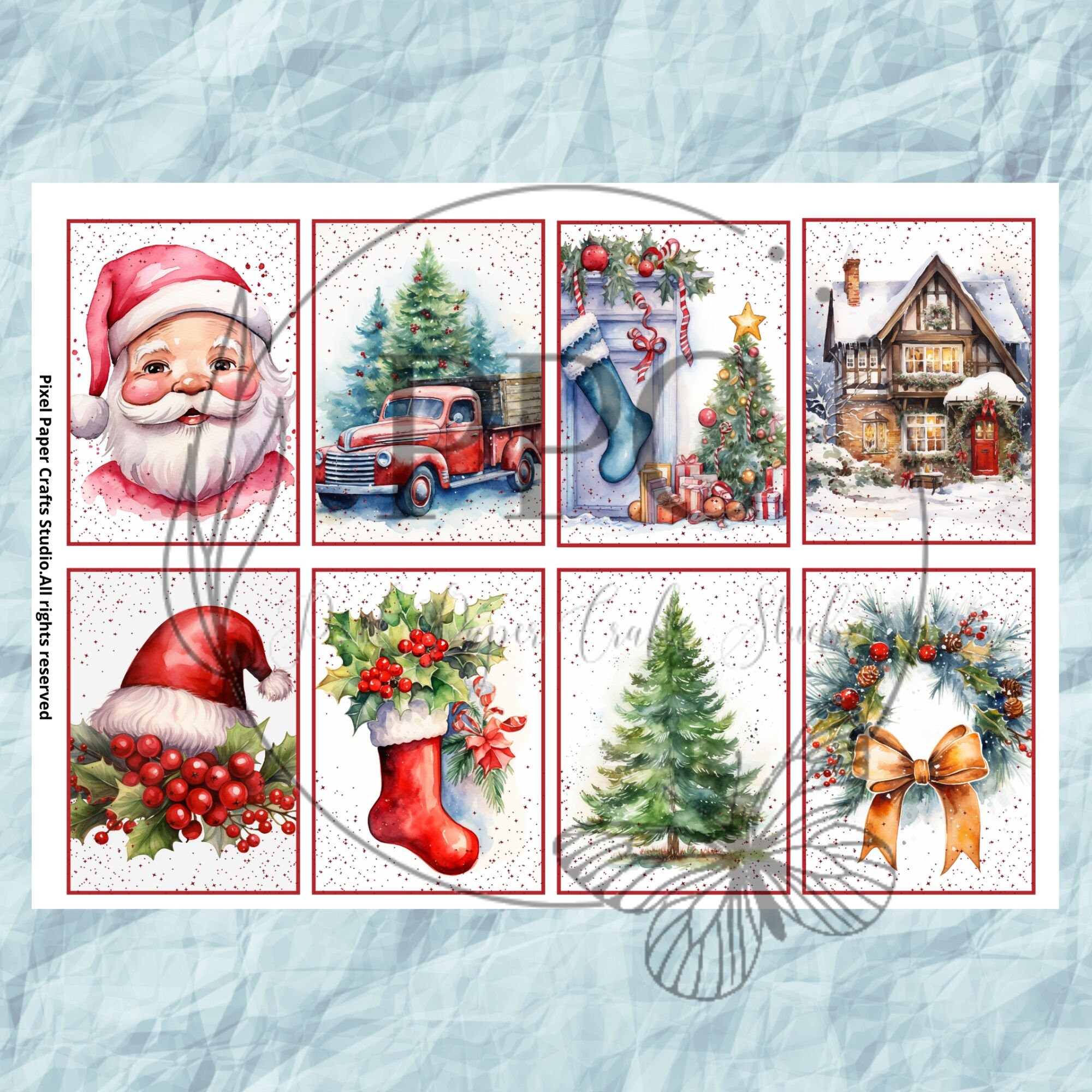 Christmas ATC Cards Printables Digital ATC Cards for - Etsy