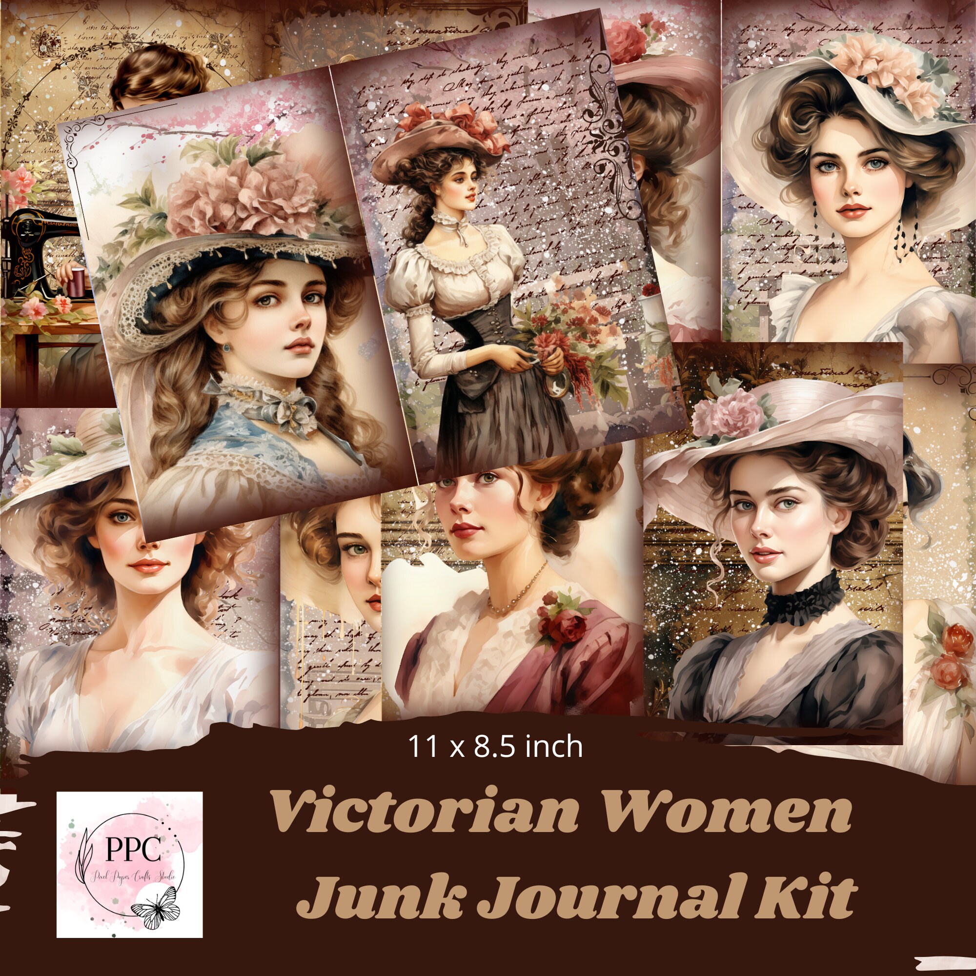 Victorian Women Junk Journal Kit Printable, Vintage Women Junk Journal ...