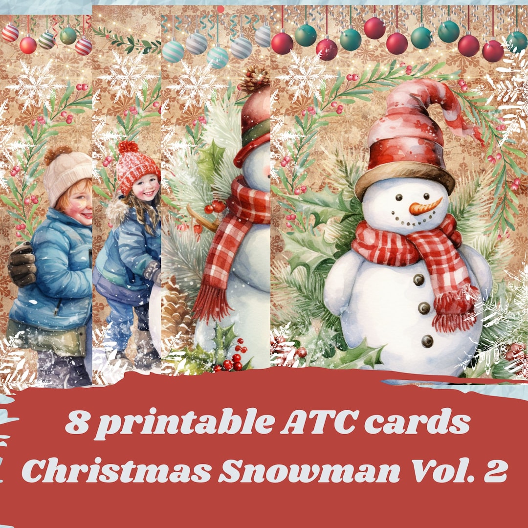 Printable Christmas Snowman Cards Printable Digital Download - Etsy