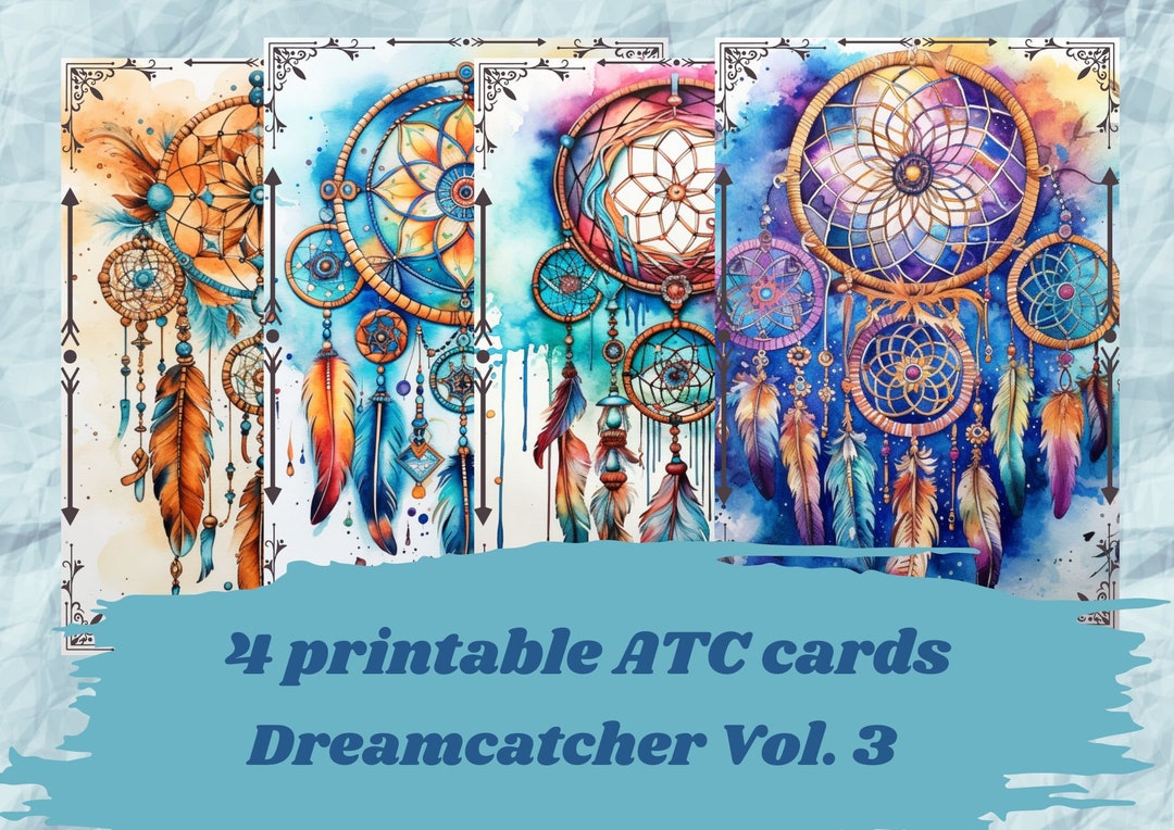 Printable Dreamcatcher Cards Junk Journaling Cards - Etsy