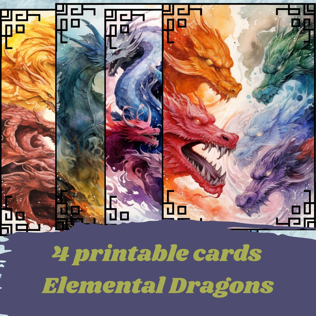 Printable Dragon Cards Digital Junk Journaling Cards - Etsy