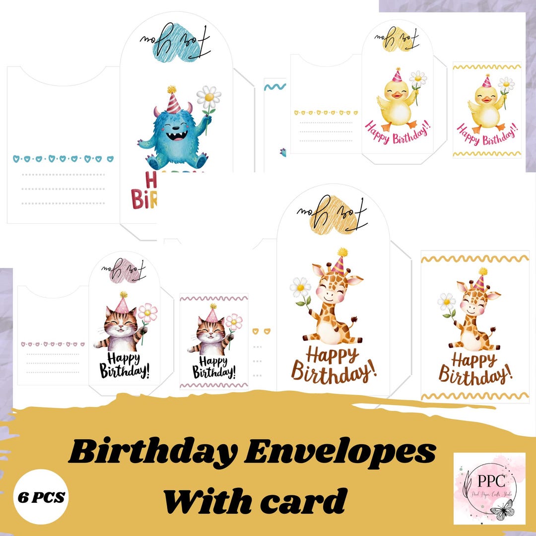 Envelopes With Card for Birthday, Birthday Money Envelopes for Kids ...
