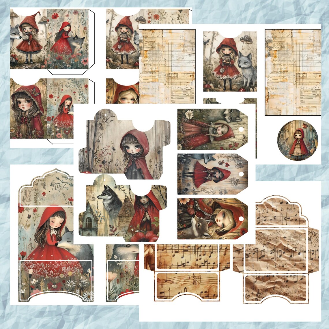 Retro Little Red Junk Journal Kit Printable, Junk Jurnal Supplies ...