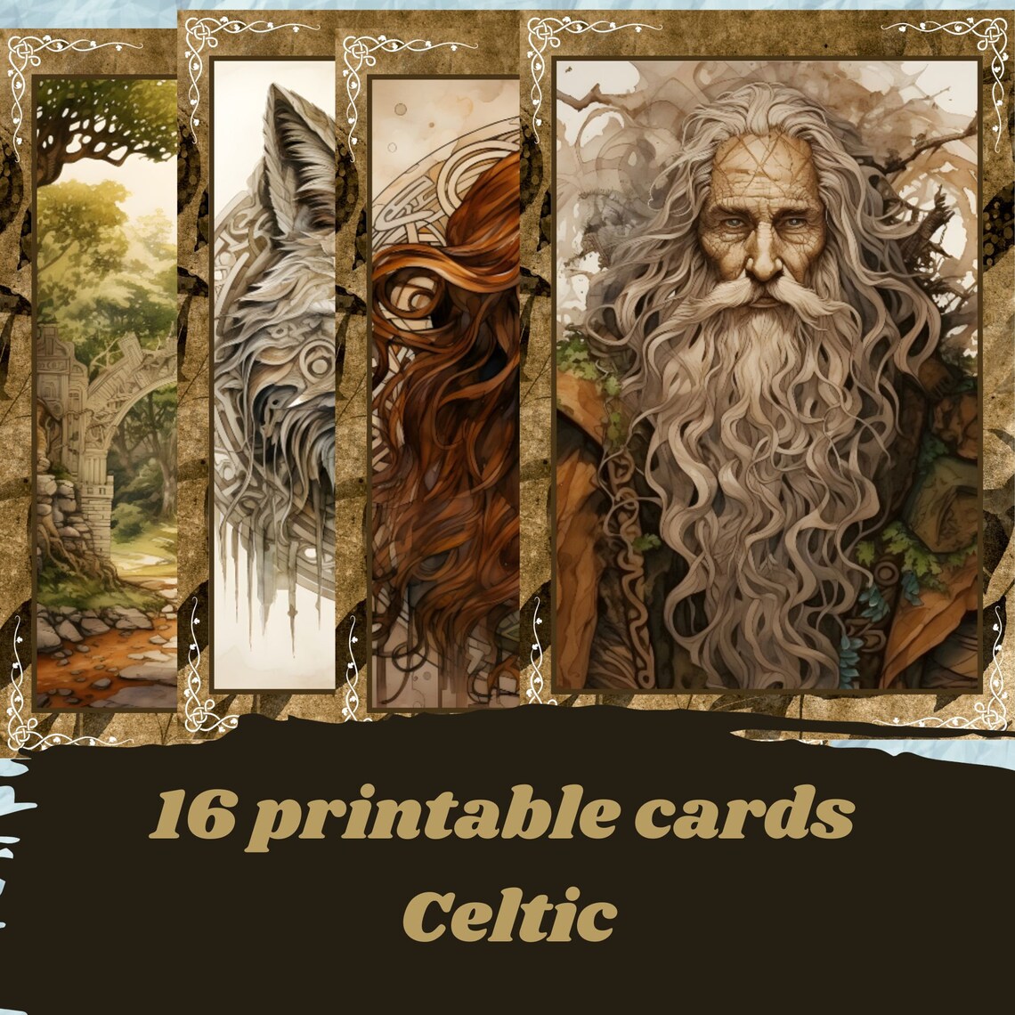 Celtic Printable Cards, Digital Cards, Digital Paper, Digital Junk ...