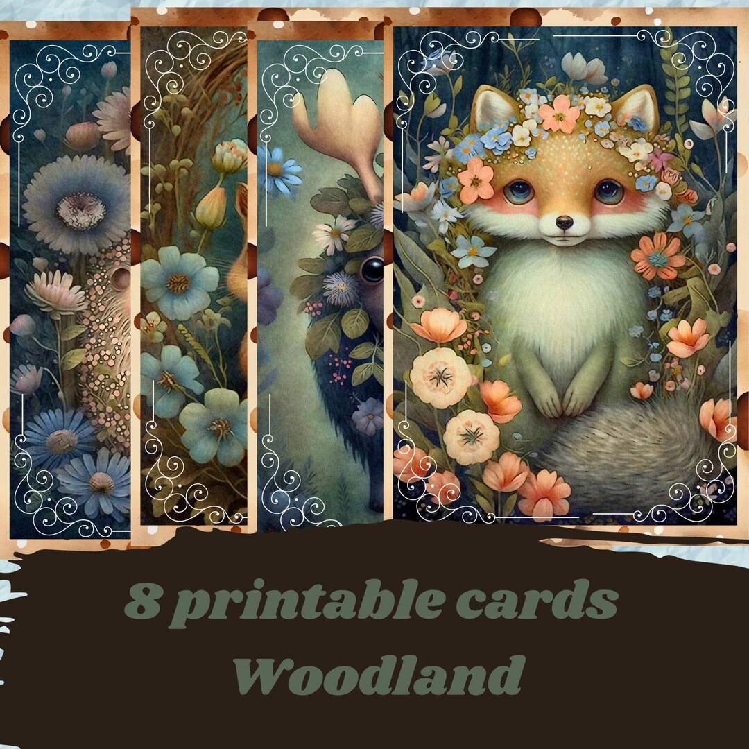 Cute Woodland Animals Cards, Printable Cards for Journaling ...