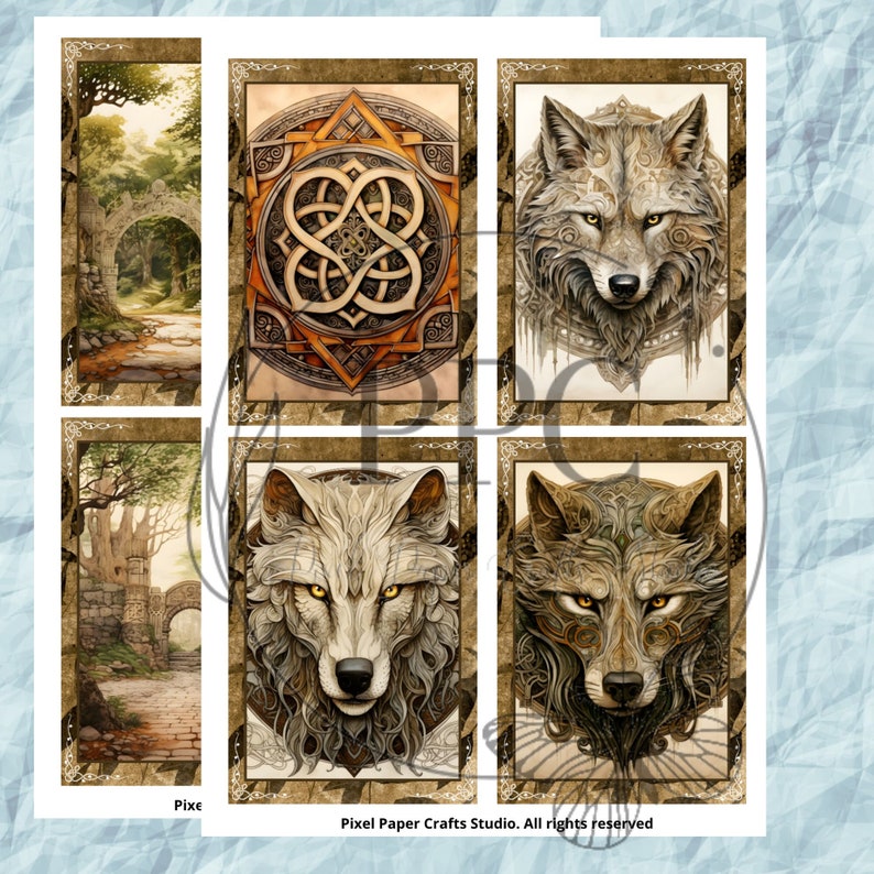 Celtic Printable Cards, Digital Cards, Digital Paper, Digital Junk ...