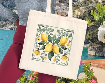 Amalfi Lemon Canvas Bag, Amalfi Coast, Amalfi Coast Bag, Italy Bag ...