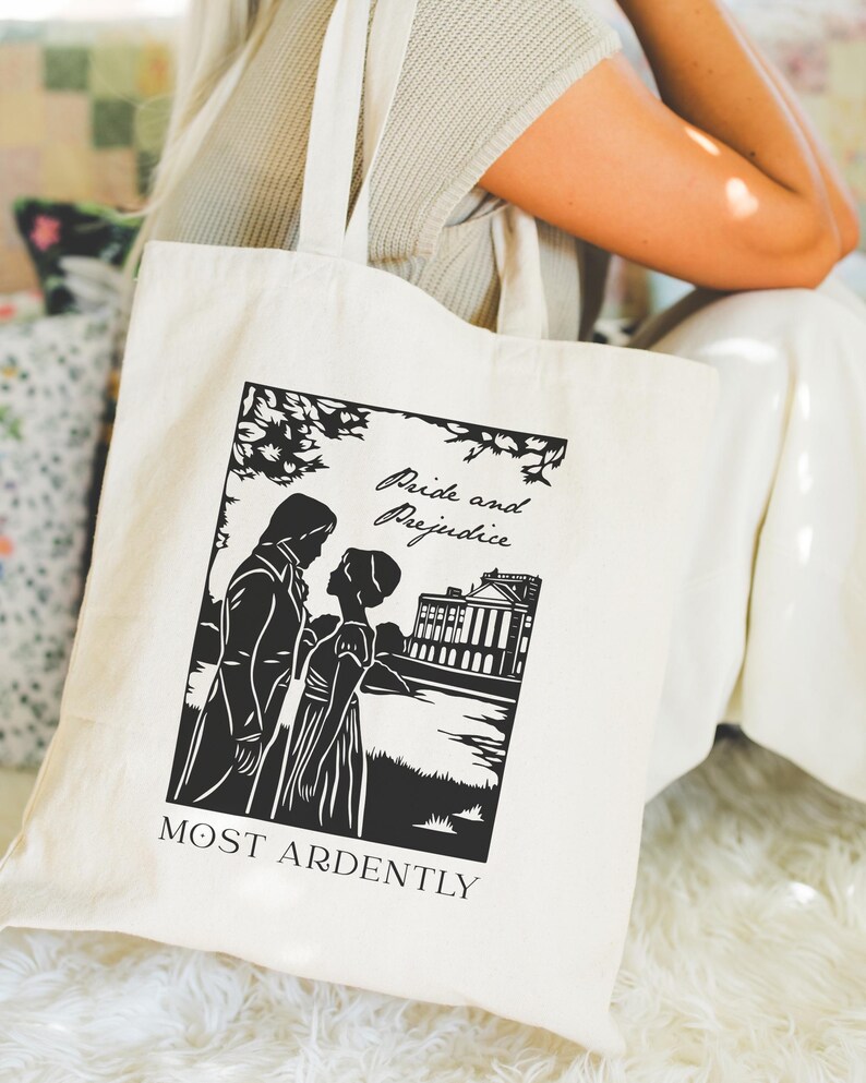 Most Ardently Pride and Prejudice Tote Bag, Jane Austen Bag, Jane ...