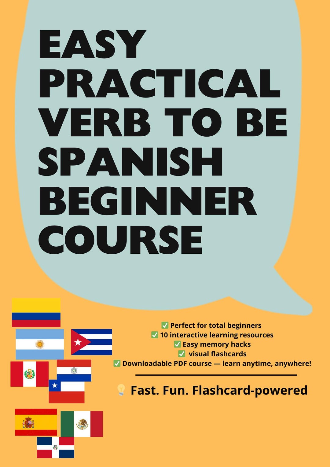 Digital Spanish Verb to Be "ser / Estar " Flashcards Course for ...