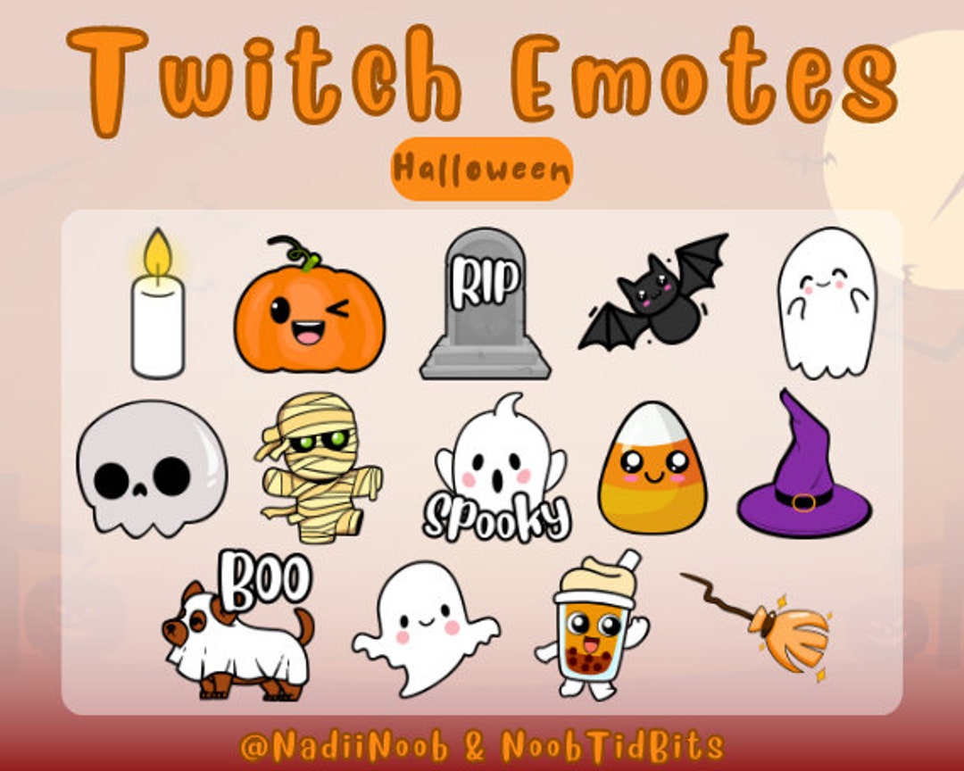 Kawaii Halloween Emotes and Badges for Streamers / Twitch - Etsy