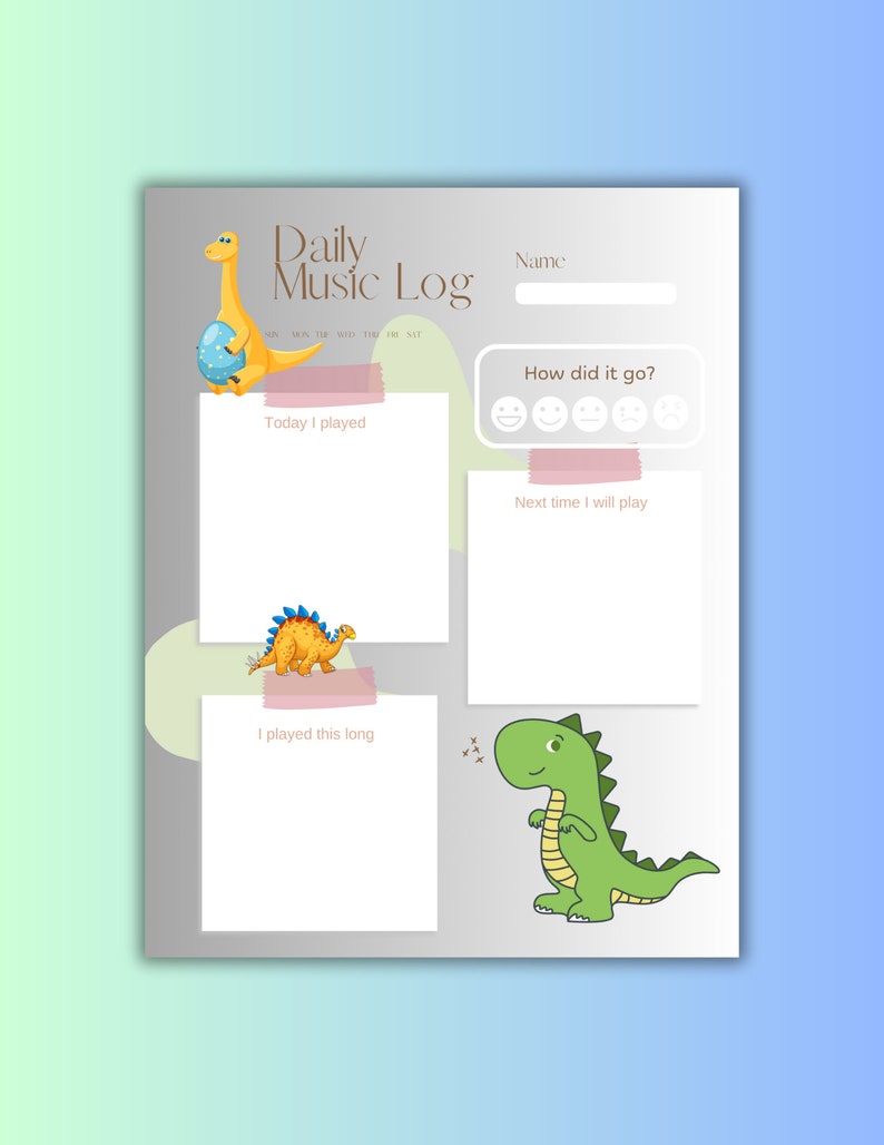 Printable Music Practice Log for Kids. Back to School and Let the ...