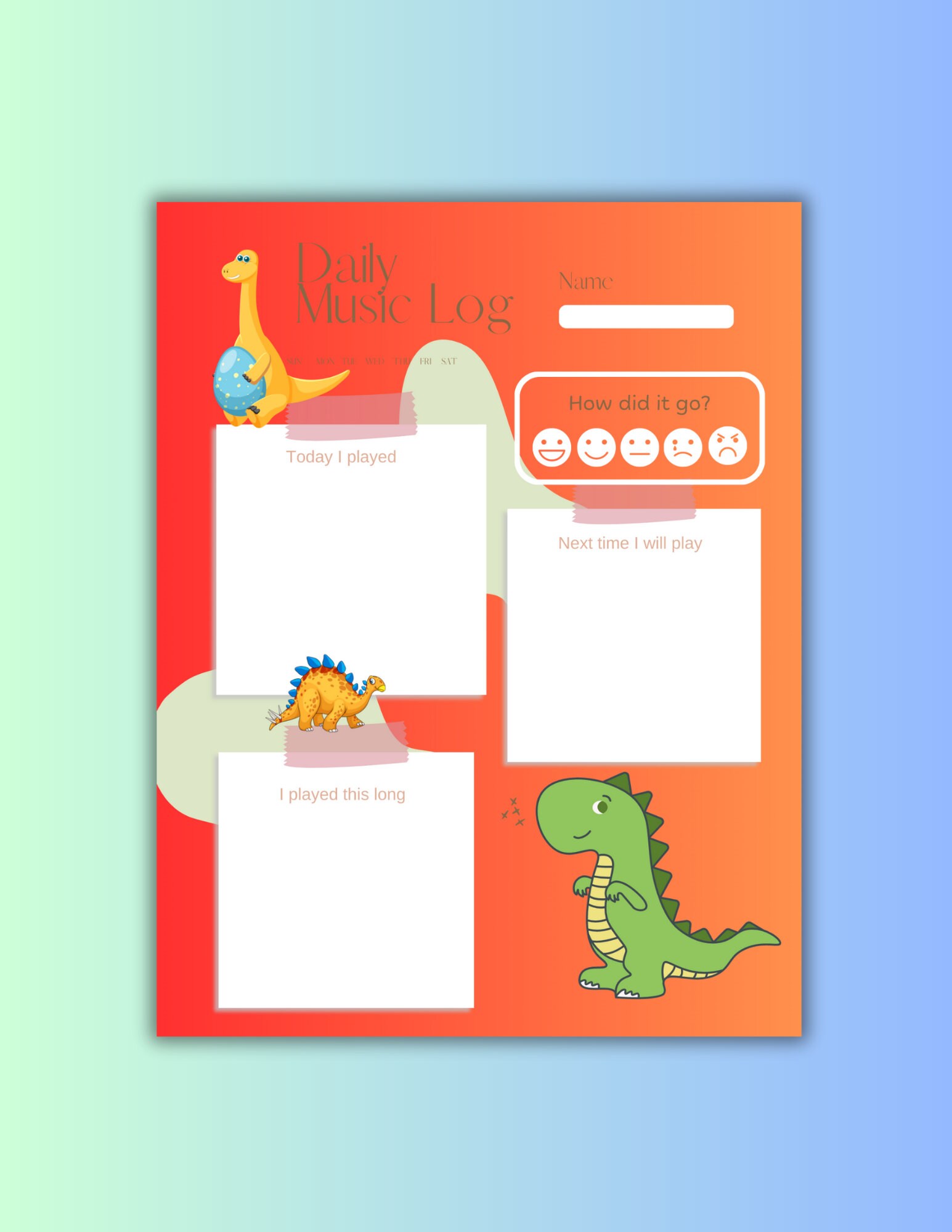 Printable Music Practice Log for Kids. Back to School and Let the ...