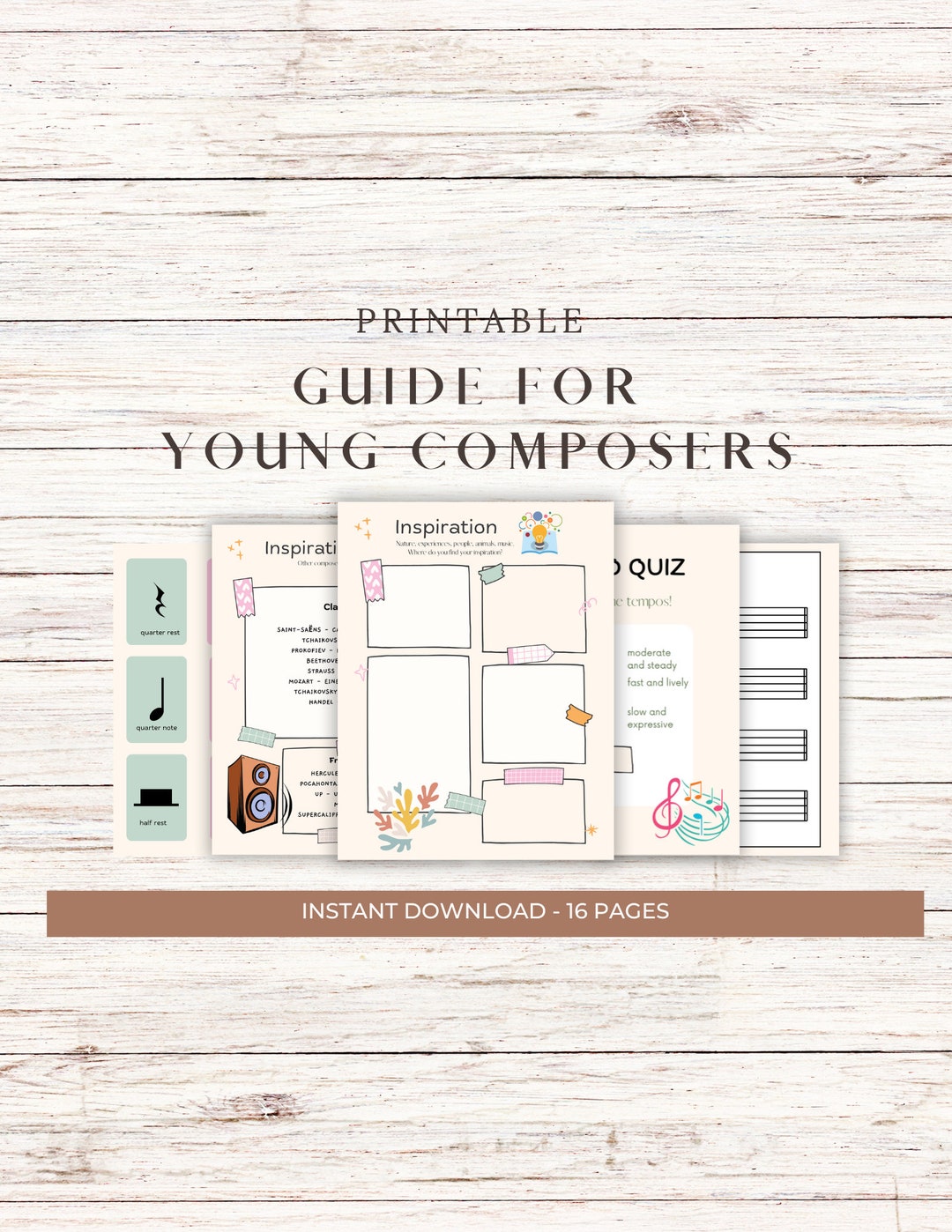 Composing for Kids Printable Download With Notes Music - Etsy