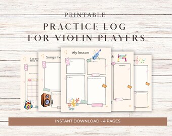 Weekly Practice Log Printable Music Practice Sheet Music - Etsy