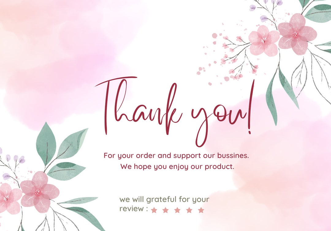 Electronic Thankyou Card, Thankyou Card for Small Business, Printable ...