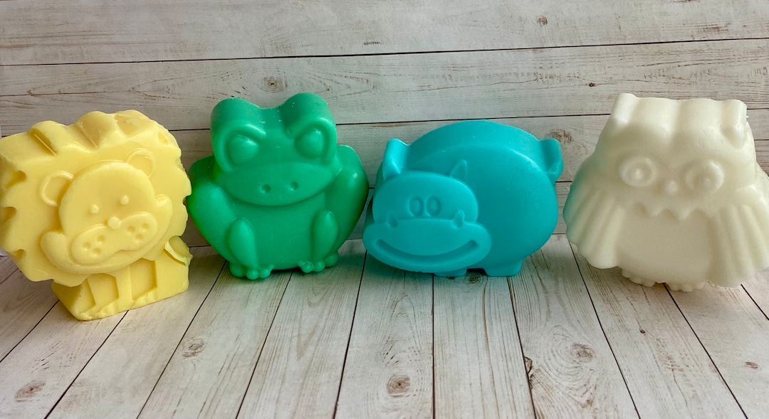Shea Butter Animal Soap: Fun Kids Soap Bars - Frog, Lion, Owl, Bear ...