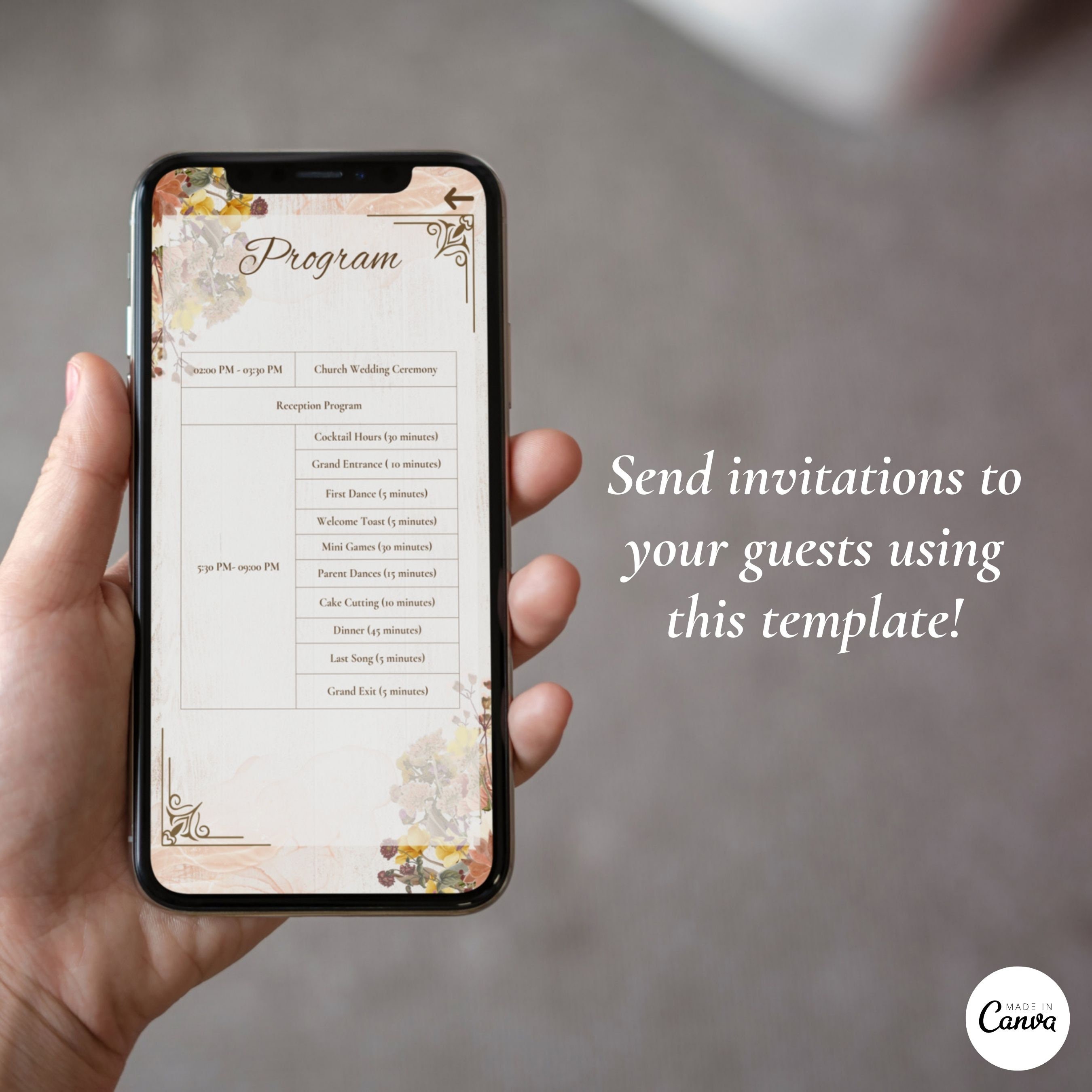Vintage Wedding Digital Invitation Itinerary Rustic Theme Wedding ...