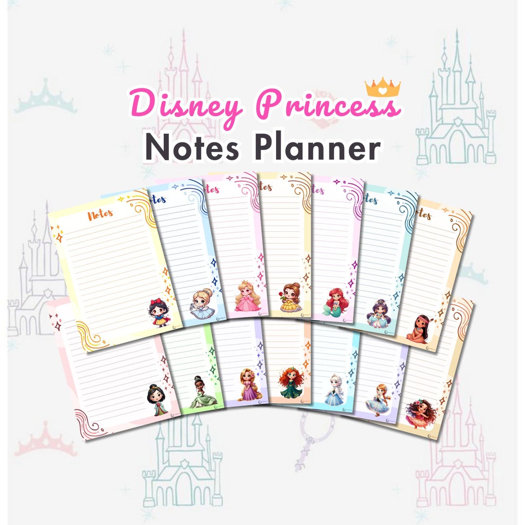 Magical Fairytale Princesses Undated Digital Notes Planner Pages ...