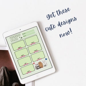 Cartoon Animation Inspired Digital Weekly Planner From We Bare Bears ...