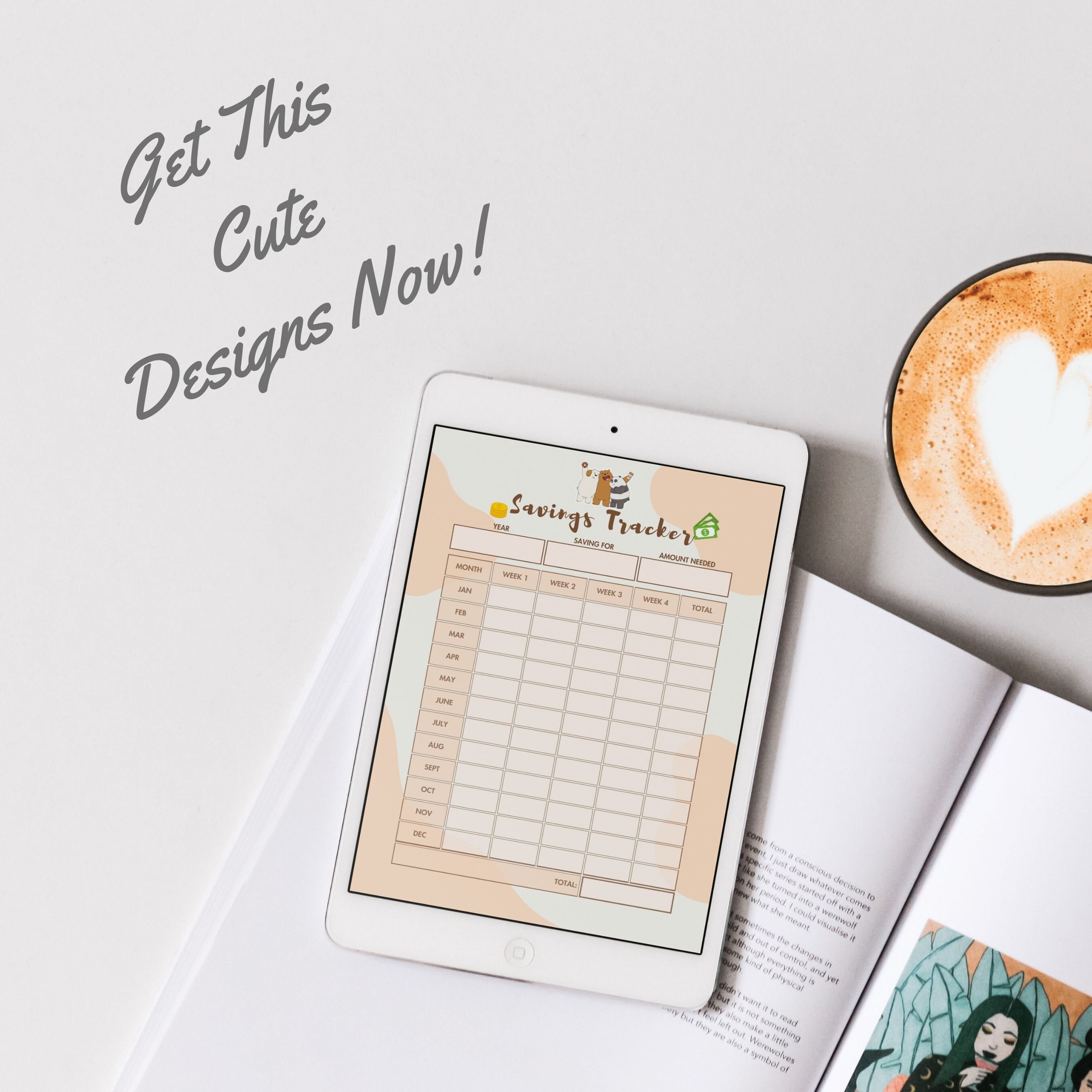 Cartoon Animation Inspired Digital Savings Tracker We Bare - Etsy