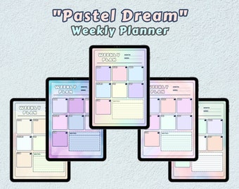 Daily Planner Pastel Rainbow - Etsy