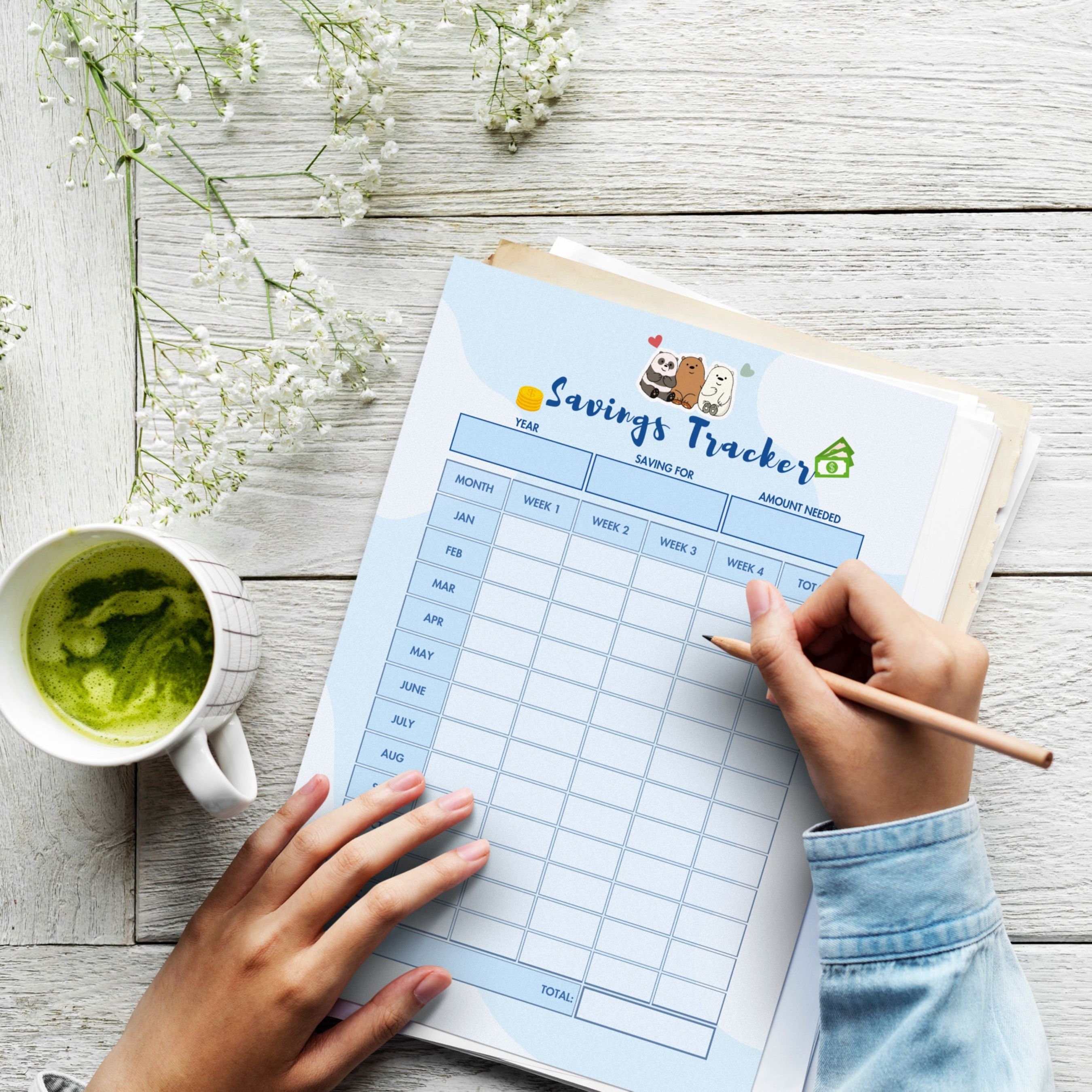 Cartoon Animation Inspired Digital Savings Tracker We Bare - Etsy