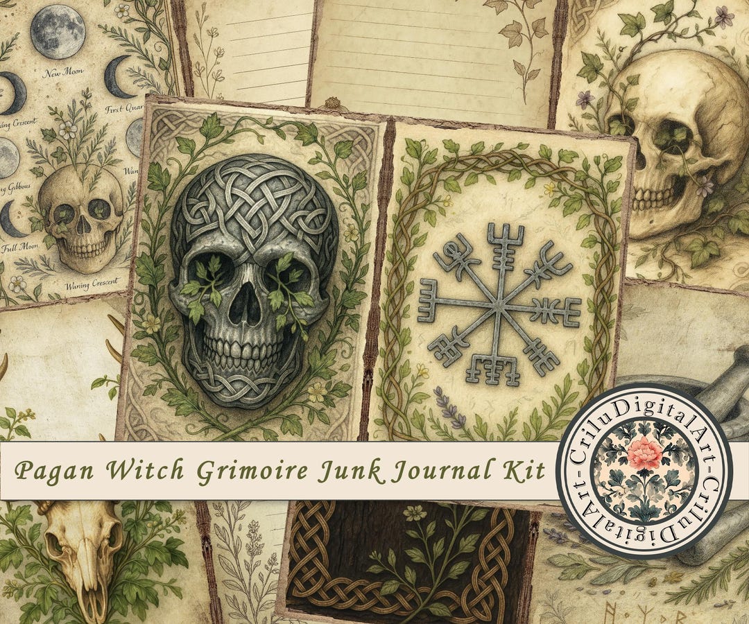 Junk Journal Kit | Pagan Witch Grimoire | Printable Spell Pages ...