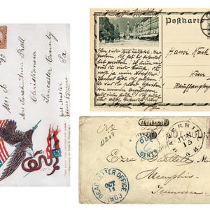 Vintage Postcard Lot, Printable Old Junk Journal Paper, Antique Post ...
