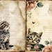 Cute Cats Junk Journal Lined Pages,watercolor Writing Paper Printable ...