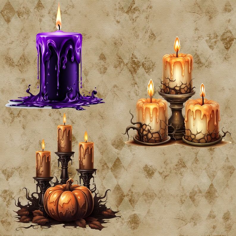 Spooky Candles Clipart, Halloween Elements for Witch Junk Journal ...