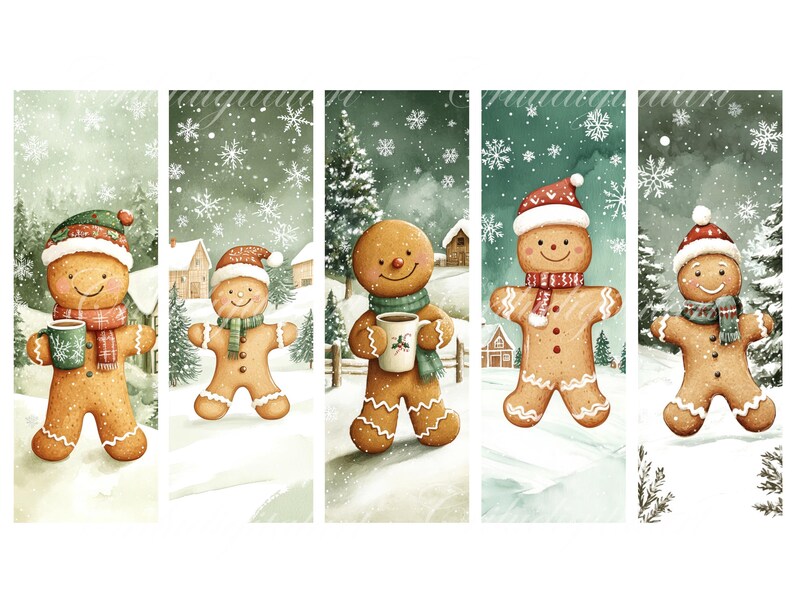 Gingerbread House Bookmark Png, Printable Christmas Bookmarks Set ...