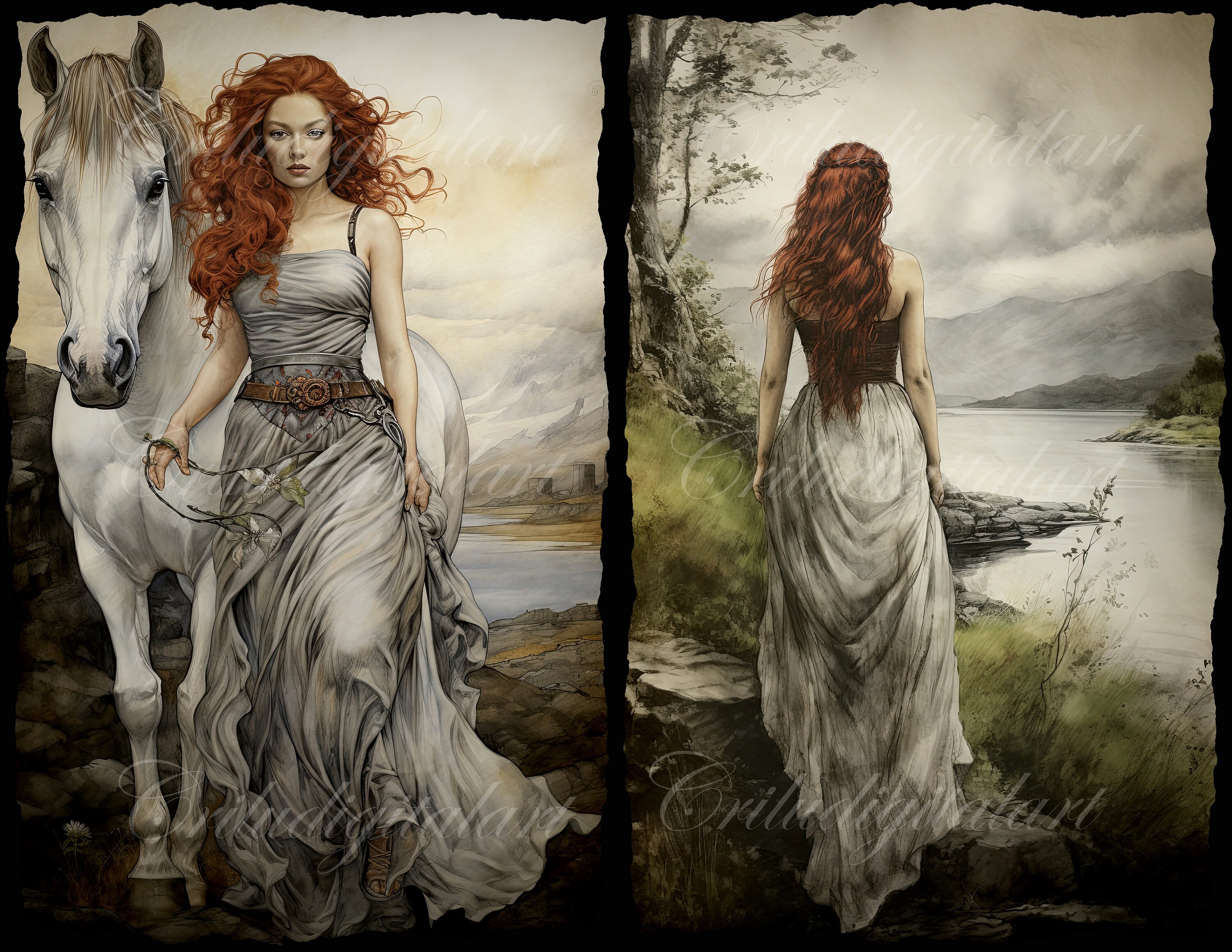 Celtic White Witch Junk Journal Pages,celtic Symbol Digital Pages for ...