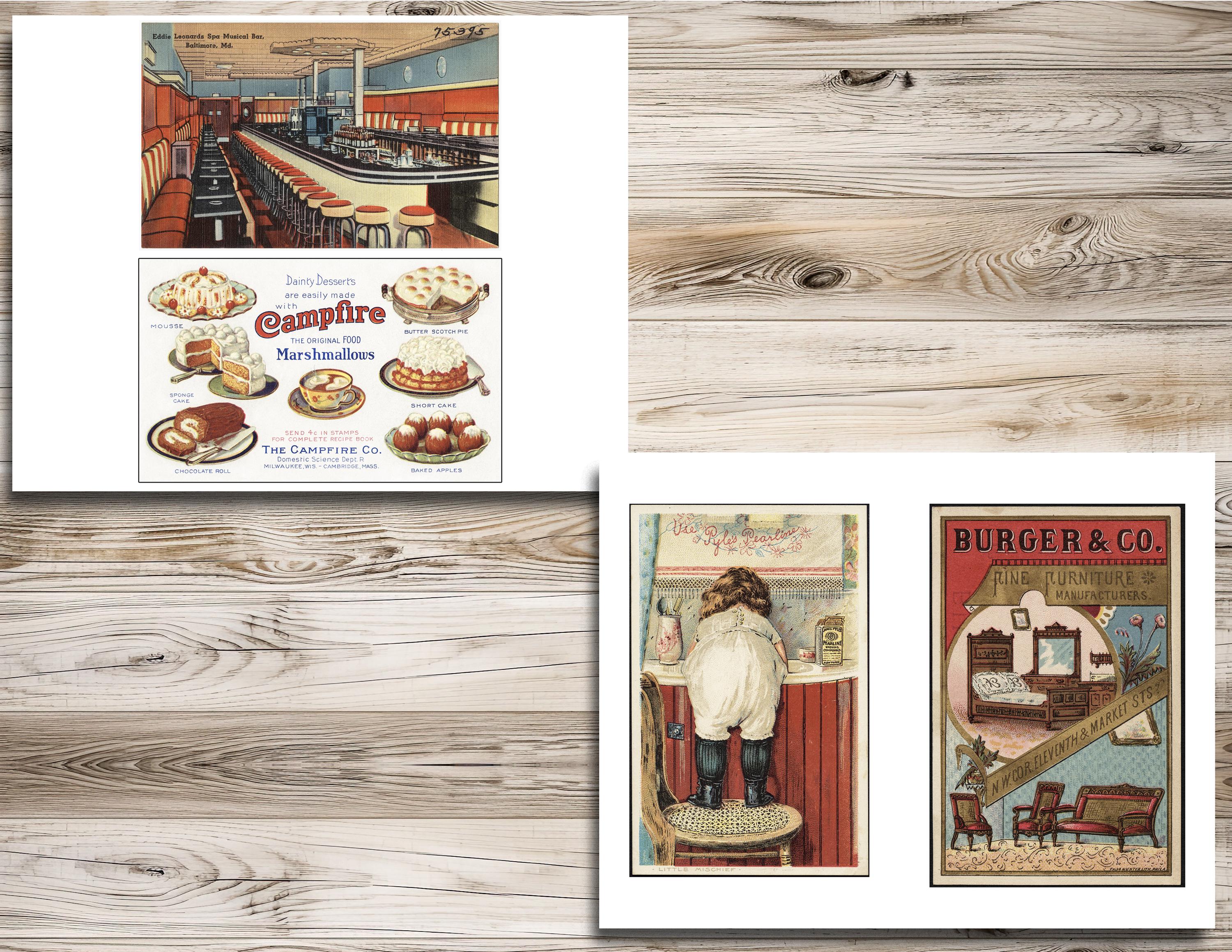 Vintage Advertising Ephemera, Printable Old Junk Journal Paper, Antique ...