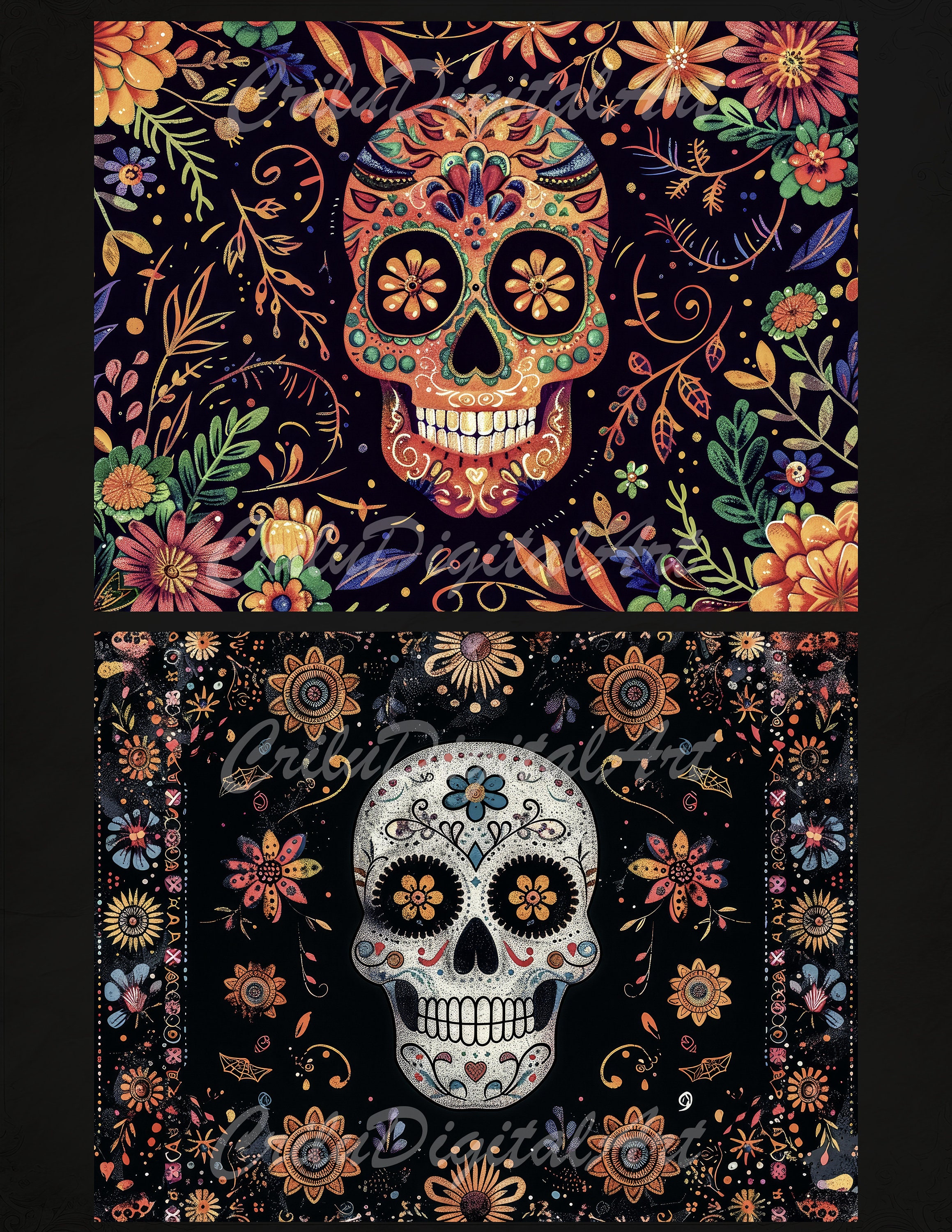 Dia De Los Muertos Digital Junk Journal Paper,sugar Skull Journal ...