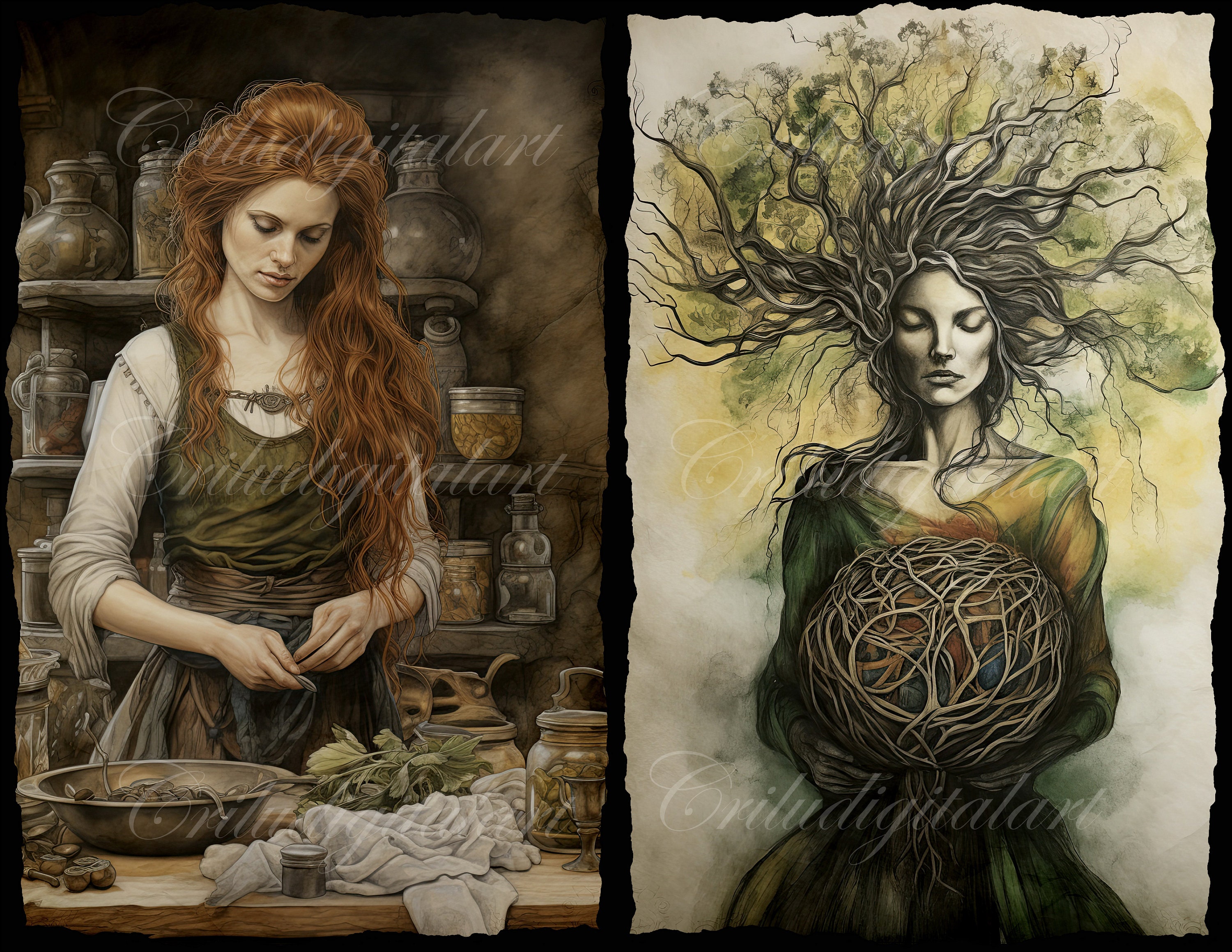 Celtic White Witch Junk Journal Pages,celtic Symbol Digital Pages for ...
