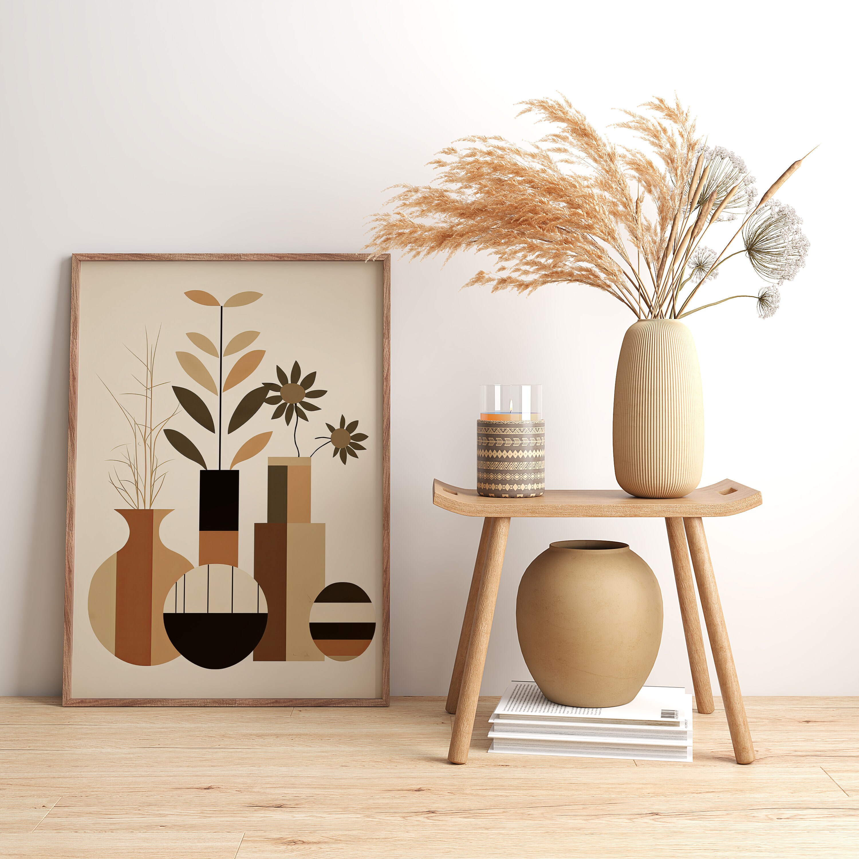 Simple Modern Wall Art, Boho Style Line Art, Wall Art Boho Abstract ...