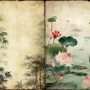 Vintage Japanese Junk Journal Printable, Asian Digital Scrapbook Pages ...