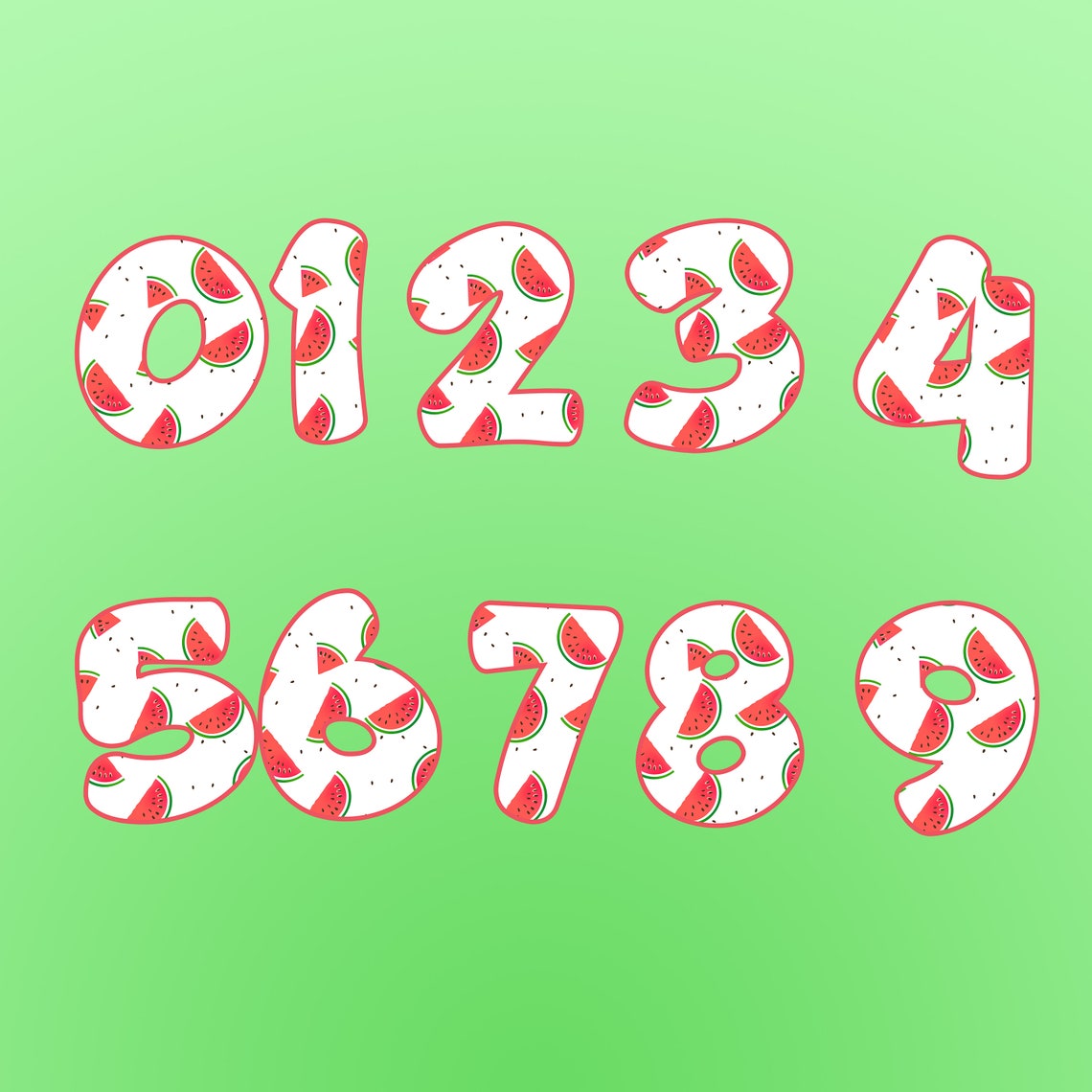 Fruit Fonts Clipart Png, Fruit Alphabet Png, Watermelon Alphabet ...