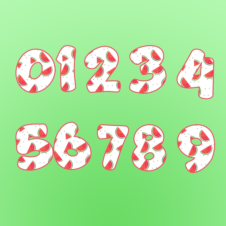Fruit Fonts Clipart Png, Fruit Alphabet Png, Watermelon Alphabet ...