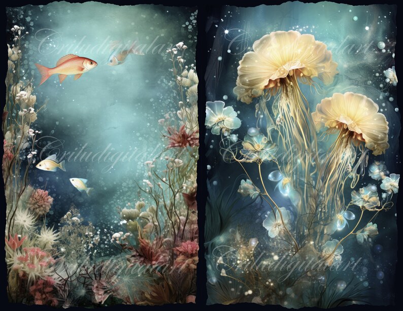 Underwater World Deep Sea Junk Journal Kit,mythical Creatures Under the ...